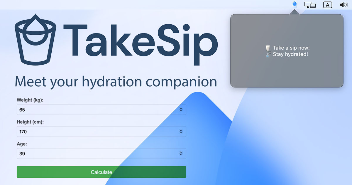 Water Intake Calculator by TakeSip